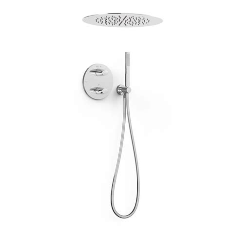 Monomando Kit Ducha Termostatico Tres Fuji Empotrado 2 Vias Cromo