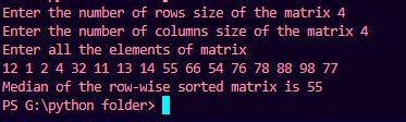 Row Wise Sorted Matrix Coding Ninjas