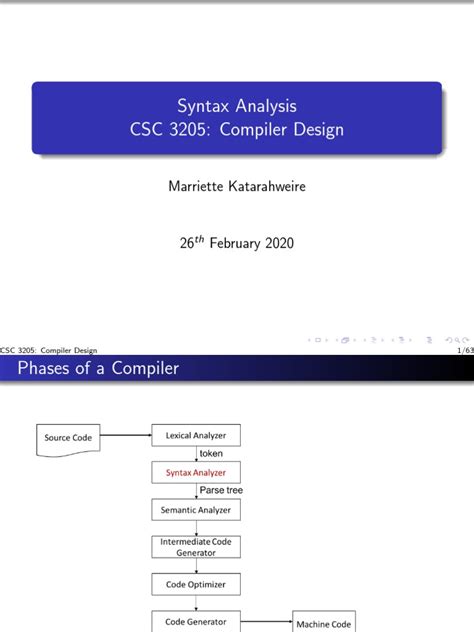 csc3205 syntax analysis pdf pdf parsing implementation