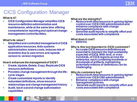 Ibm Software Group Cics Six Tools Overview Ted Caffarelli Product