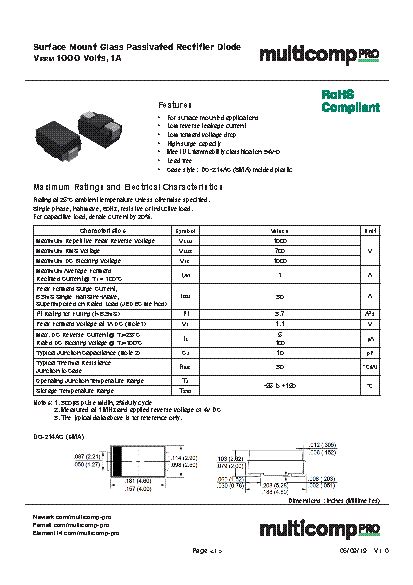 N Smd Datasheet Standard Recovery Diode Kv A Single