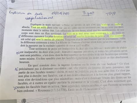 Explication De Texte Philosophie Exemple Rédigé Divers Exemples