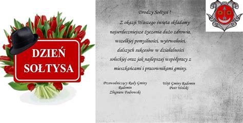 Życzenia z okazji Dnia Sołtysa Gmina Radomin