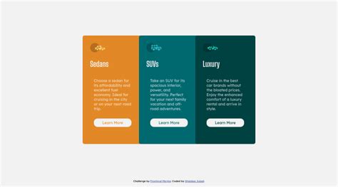 frontend mentor 3 column preview card component main coding challenge solution