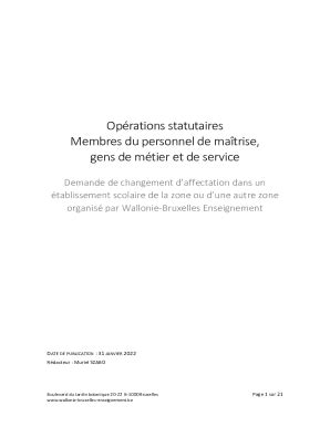 Remplissable En Ligne Oprations Statutaires Membres Du Personnel De
