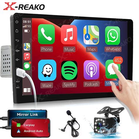 X REAKO Car Radio 1 Din Stereo 9 Inch USB Mirrorlink 1din Carplay