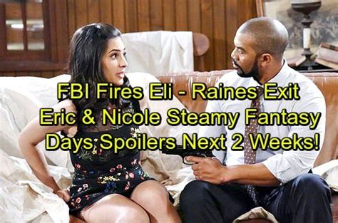 Days Of Our Lives Spoilers Next 2 Weeks Eli Fired From The Fbi Erics Steamy Nicole Fantasy