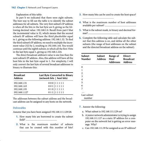 solved hands on activity 5e subnetting class c addresses to