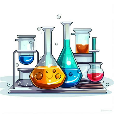 química conjunto 2d dibujos animados ilustracion en blanco antecedentes