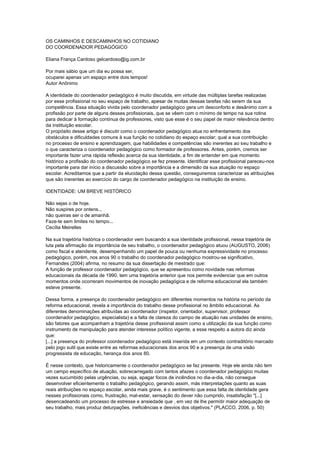 Os Caminhos E Descaminhos No Cotidiano PDF