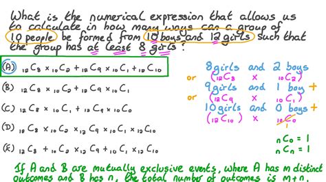 question video using the addition rule of counting principles nagwa