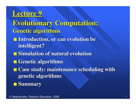 ch6 evolutionary computation 1 lecture 9 lecture 9 evolutionary computation evolutionary