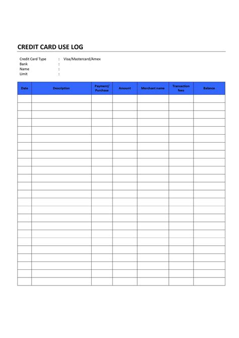 Credit Card Payment Spreadsheet Within Credit Card Payment Tracking