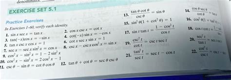 solved pre calculus fundamental trigonometric identities solve the identities if you know