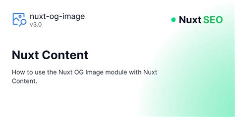 Nuxt Content Nuxt SEO