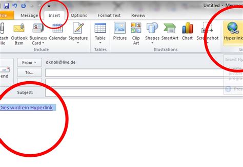How To Hyperlink In Outlook Email
