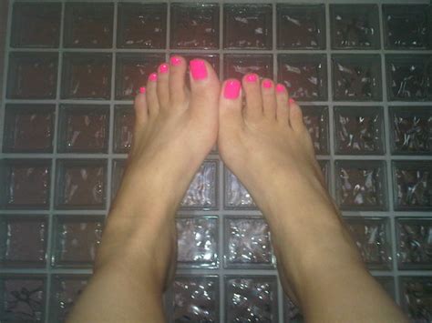 Hot Pink Toes On Glass Block Wall So 80s If Youd Like T Flickr