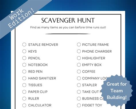 Office Party Game Work Party Games Team Building Game Work Scavenger