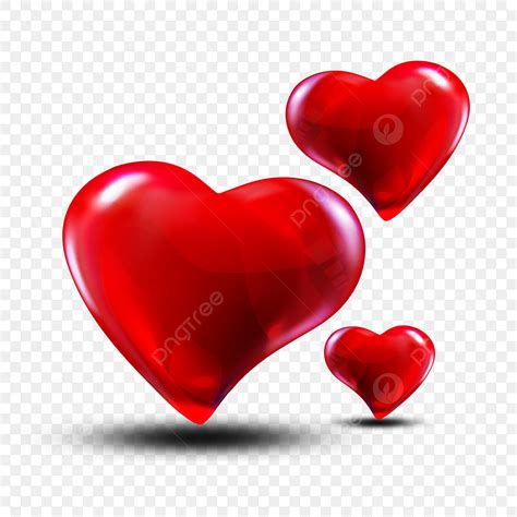 Corazones 3d Para San Valentin En Color Rojo PNG Dibujos Rosado