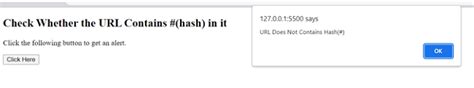 how to check for a hash in a url using javascript