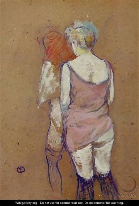 Two Half Naked Women Seen From Behind In The Rue Des Moulins Brothel