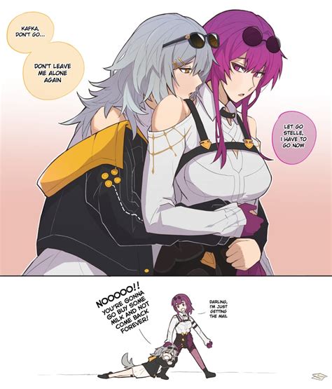 Kafka Trailblazer Stelle And Stelle Honkai And 1 More Drawn By