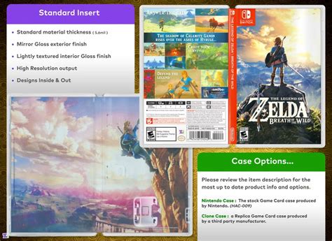 The Legend Of Zelda Breath Of The Wild Game Case Quality Etsy