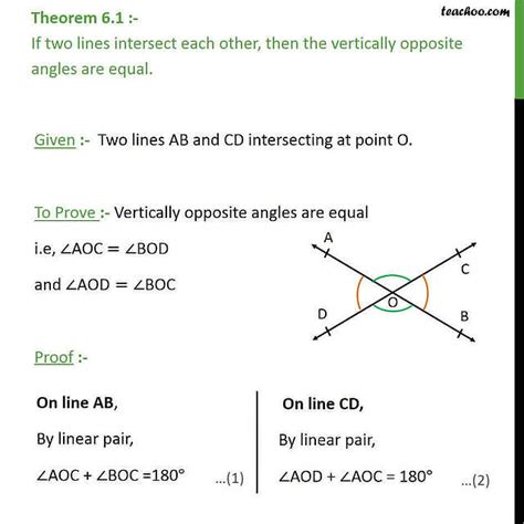 theorem 6 1 class 9 vertically opposite angles are equal