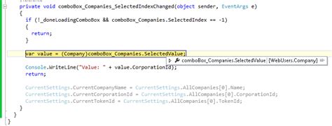 C Binding To A Combobox Getting Different Results When Using Using