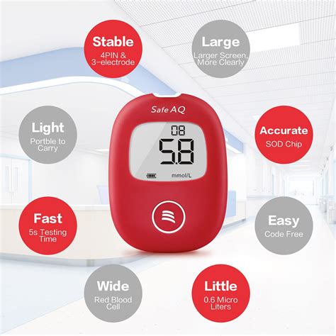 Sinocare Diabetes Testing Kit Blood Glucose Monitor Safe AQ Smart Blood