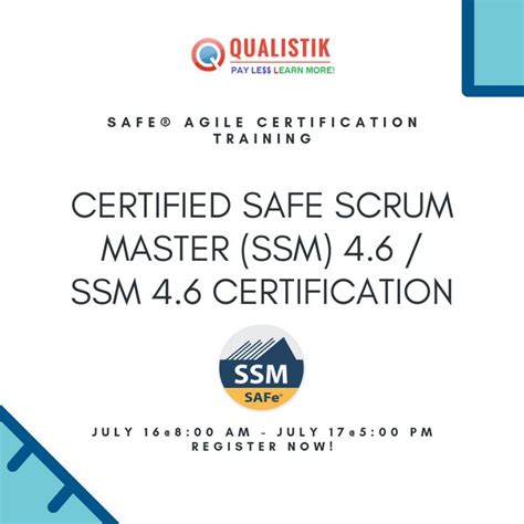 CERTIFIED SAFE SCRUM MASTER SSM 4 6 SSM 4 6 CERTIFICATION For Scrum