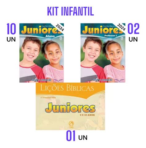 Kit De Lições Bíblicas Juniores Ebd 1 Trimestre 2024 Cpad Frete grátis