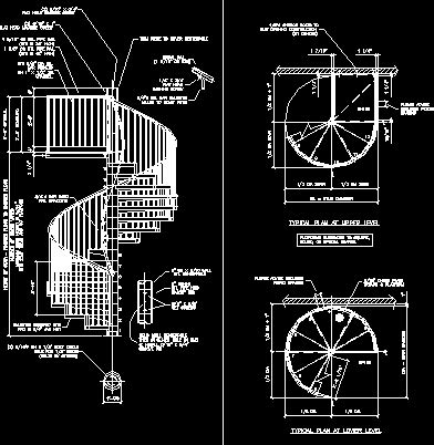 Escalera Caracol En AutoCAD Librería CAD