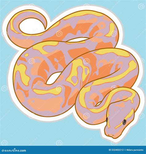 Ball Python Snake Art Stock Illustration Illustration Of Stickers