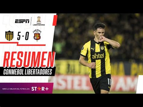 Peñarol vs Caracas 5 0 resultado resumen y goles por Copa