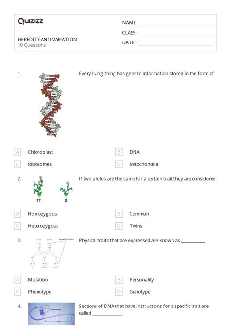 50 Genetic Mutation Worksheets For 10th Class On Quizizz Free