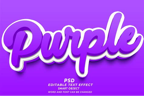 PSD 3D Purple Editable Text Effect Graphic By TrueVector Creative Fabrica