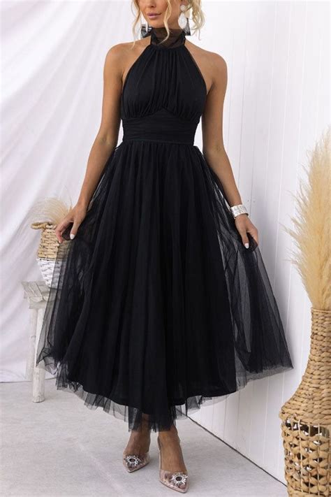 Lilipretty Fairy Vibes Tulle Gathered Detail Halter Maxi Dress