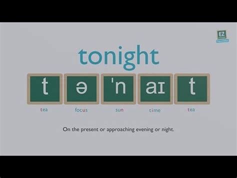 How To Pronounce Tonight Youtube