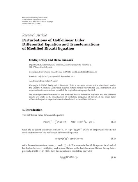 pdf perturbations of half linear euler differential equation and transformations of modified