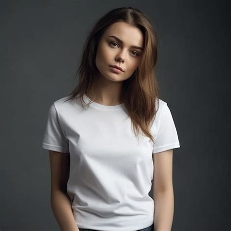 premium ai image a woman with long hair and a white shirt is posing for a photo