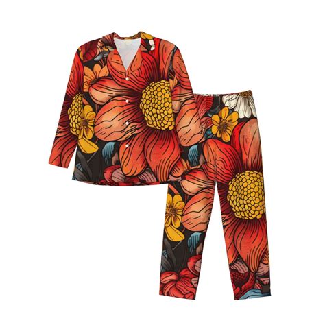 Bingfone Men S Pajama Set 2 Piece Loungewear PJs Long Sleeve With