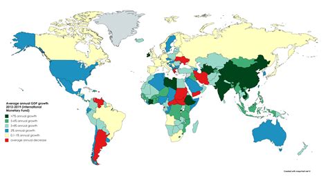 Average Annual GDP Growth Per Country Over The Last 7 Years R MapPorn