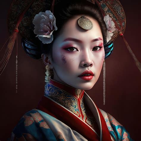 Premium AI Image A Woman With A Flower On Her Head Is Shown In A