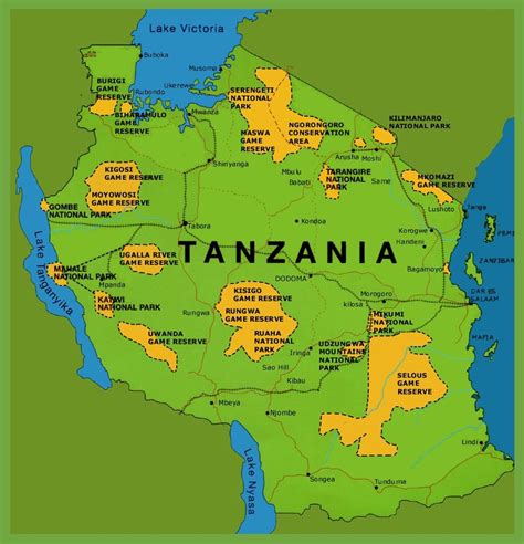 En Tanzanie La Carte Une Carte De La Tanzanie Afrique De L Est