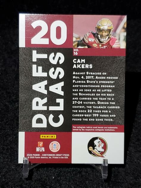 2020 Panini Contenders Draft Picks Draft Class 2020 Cam Akers RC