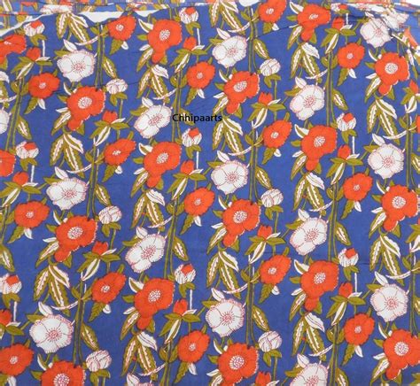 Indian Hand Block Print Cotton Fabric Sewing Fabric Etsy