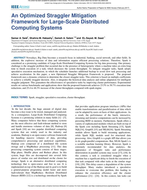 pdf an optimized straggler mitigation framework for large scale distributed computing systems