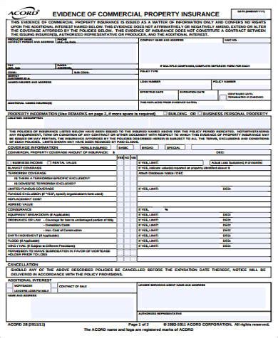 Free Sample Acord Cancellation Forms In Ms Word Pdf
