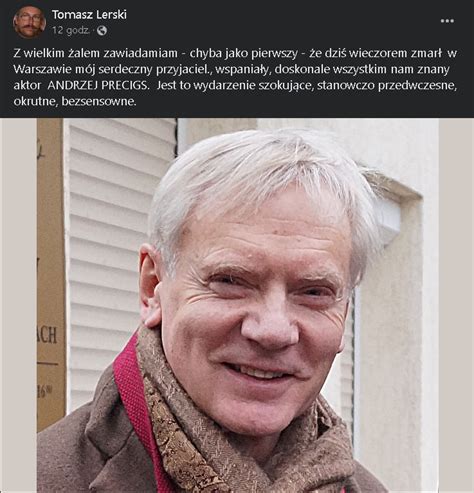 Zmarł Andrzej Precigs poruszające słowa Katarzyny Cichopek AW Press